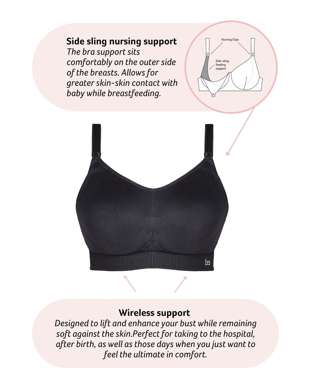 My Everyday FlexFit Nursing Bra - Black Busty – Hotmilk Lingerie